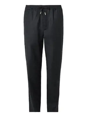 Mr P. James Slim-fit Wool-flannel Drawstring Suit Trousers - Gray