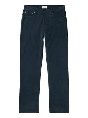 Mr P. Samuel Straight-leg Cotton-blend Corduroy Trousers - Blue