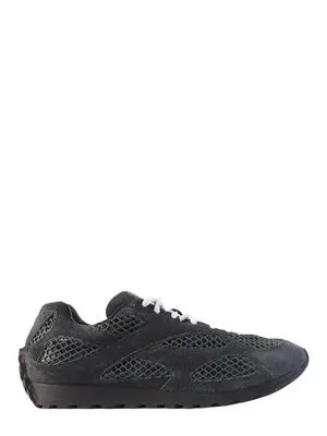 Bottega Veneta Orbit Suede, Mesh And Leather Sneakers - Gray