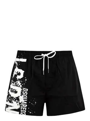 Dsquared2 Printed Swim Shorts - Black