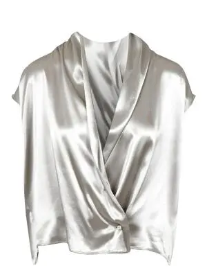 Alberta Ferretti Satin Sleeveless Top - Grey