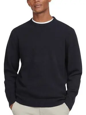 Barbour Elbow Patch Crewneck Sweater Navy