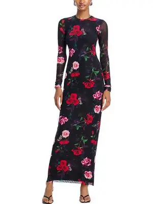 AFRM Afrm Didi Floral Maxi Dress Mixed Rose