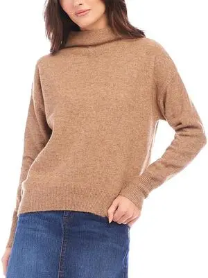 Karen Kane Mock Neck Sweater Walnut