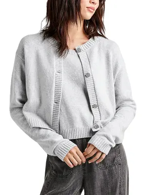 Splendid Amber Cropped Cardigan Ice Hthr Gray