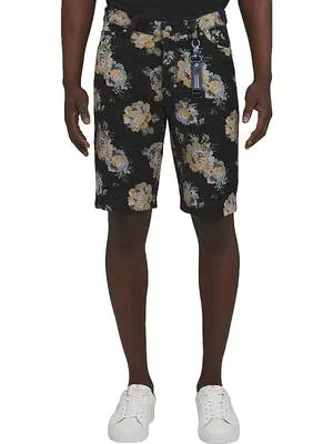 PRPS Floral Pattern Shorts Black