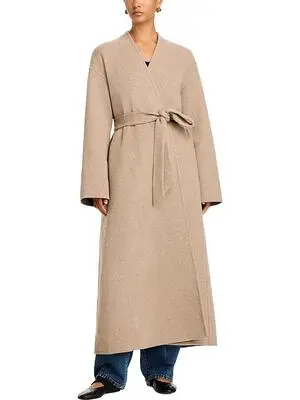 Co Wool Blend Wrap Coat - Taupe