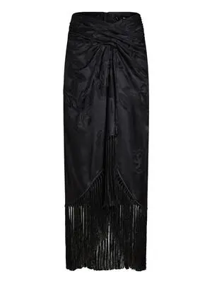 Etro Fringed Jacquard Maxi Skirt - Black