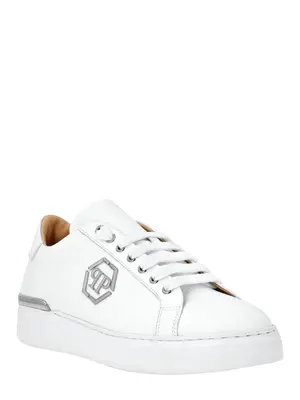 Philipp Plein Lo-top Leather Sneakers - White