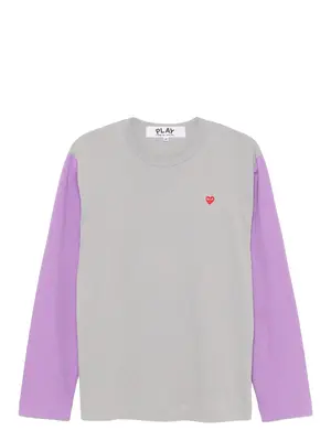 Play Comme Des Garcon Heart-patch T-shirt - Grey