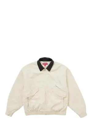 Supreme Leather Collar Utility Jacket - Stone