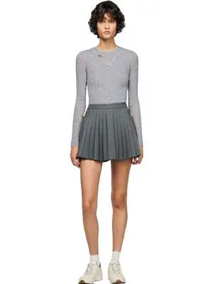 Sandro Wool Layered Effect Sweater - Grey