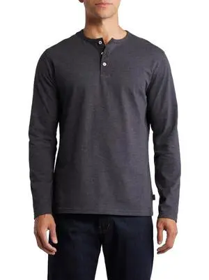 Stone Rose Performance Piqué Henley - Charcoal