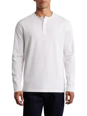 STONE ROSE Stone Rose Cotton Blend Slub Piqué Henley