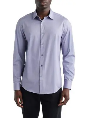 Bugatchi Jimmy Ooohcotton® Geo Print Button-up Shirt Lilac