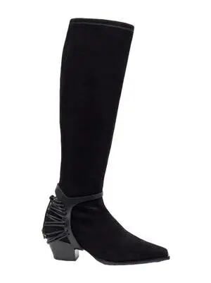 DANIELLA SHEVEL Daniella Shevel Cara Stretch Suede Boots Black