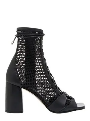 DANIELLA SHEVEL Romi Open Toe Mesh Booties - Black