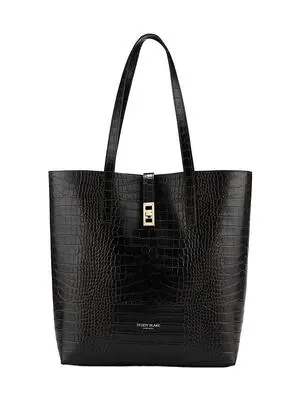 TEDDY BLAKE Nina Croco 12 Tote Bag - Black&red