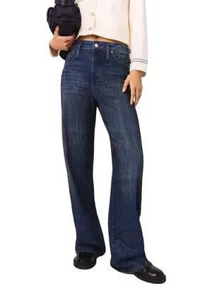 Maje Rhinestone Wide-leg Jeans - Blue