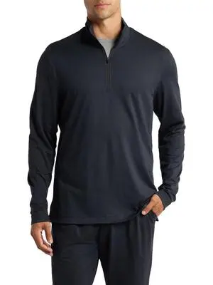 Zella Zella Restore Soft Quarter Zip Pullover Black