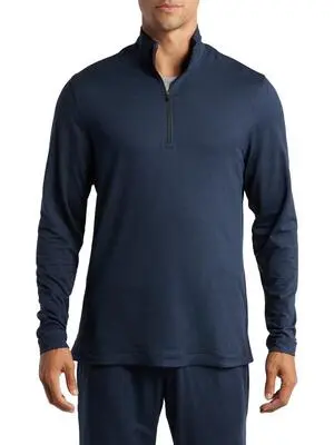 Zella Zella Restore Soft Quarter Zip Pullover Navy Eclipse