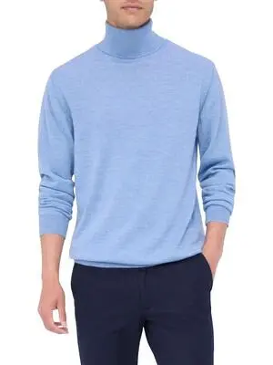 Bugatchi Sawyer Merino Wool Turtleneck Sweater - Air Blue