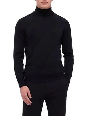 Bugatchi Bugatchi Sawyer Merino Wool Turtleneck Sweater Black