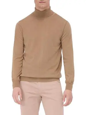 Bugatchi Bugatchi Sawyer Merino Wool Turtleneck Sweater Camel