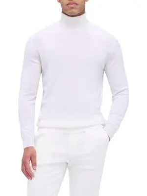 Bugatchi Sawyer Merino Wool Turtleneck Sweater - Chalk
