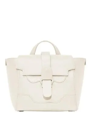 Senreve Mini Maestra Pebbled Leather 4-way Convertible Handbag - Cream