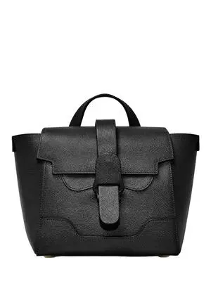 Senreve Mini Maestra Pebbled Leather 4-way Convertible Handbag - Noir