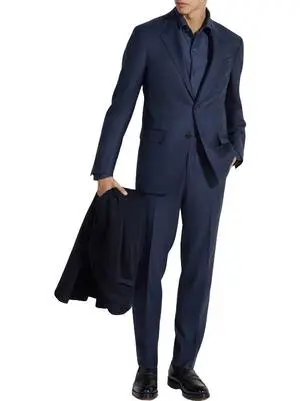 Zegna 15milmil15 Faint Stripe Wool Suit - Navy Blue
