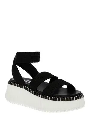Steve Madden Shelle Platform Wedge Sandal Black