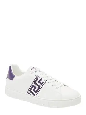 Versace Barocco Greca Jacquard Low Top Sneakers - 2w3d0 White Wood