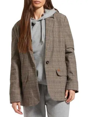 Brixton Houndstooth Stretch Cotton Sport Coat - Brown/cream Houndstooth
