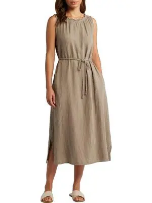 BEACHLUNCHLOUNGE Maddison Cotton Midi Dress - Tree Shade