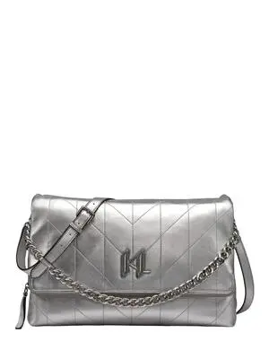 Karl Lagerfeld Paris Lavande Large Crossbody - Metallic Silver