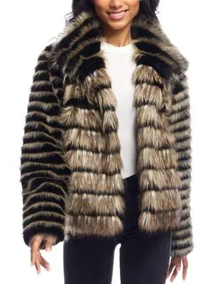 FABULOUS FURS DONNA SALYERS FABULOUS FURS Front Row Faux Fur Jacket