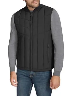 Andrew Marc Water Resistant Quilted Puffer Vest - Black