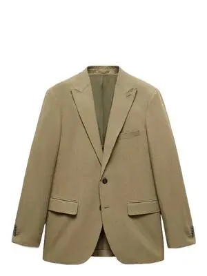 Mango Slim Fit Lyocell & Cotton-blend Sport Coat - Khaki