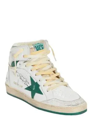 GOLDEN GOOSE Sky-star High-top Sneakers - White/ Green