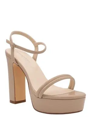 TOUCH UPS Natalia Ankle Strap Platform Sandal - Beige