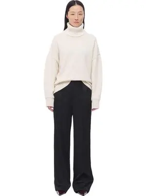 Another Tomorrow Oversized Luxe Turtleneck Ivory