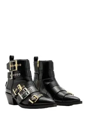 ALLSAINTS AllSaints Jane Buckle Leather Bootie Black