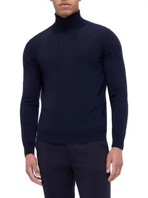 Bugatchi Sawyer Merino Wool Turtleneck Sweater - Navy