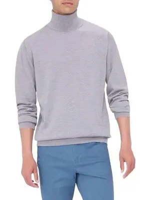 Bugatchi Sawyer Merino Wool Turtleneck Sweater - Platinum