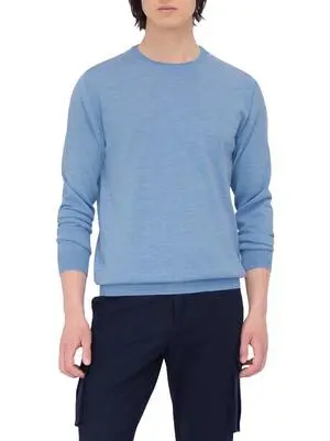 Bugatchi Bugatchi Scott Crewneck Merino Wool Sweater Air Blue