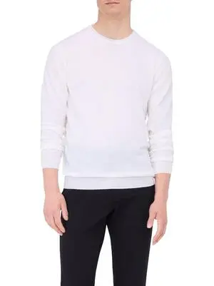 Bugatchi Scott Crewneck Merino Wool Sweater - Chalk