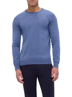 Bugatchi Bugatchi Scott Crewneck Merino Wool Sweater Denim