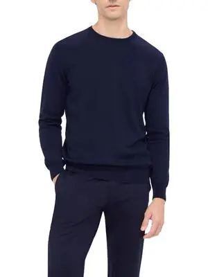 Bugatchi Scott Crewneck Merino Wool Sweater - Navy